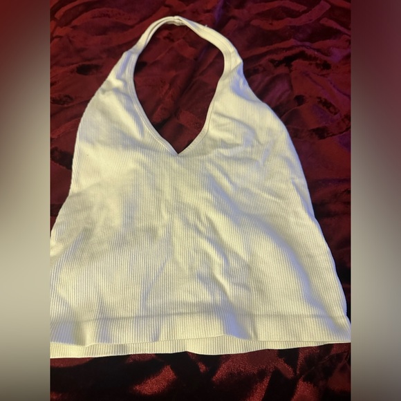 Anwnd | Tops | Halter V Neck Rib Knit Tank Top Size Sm | Poshmark